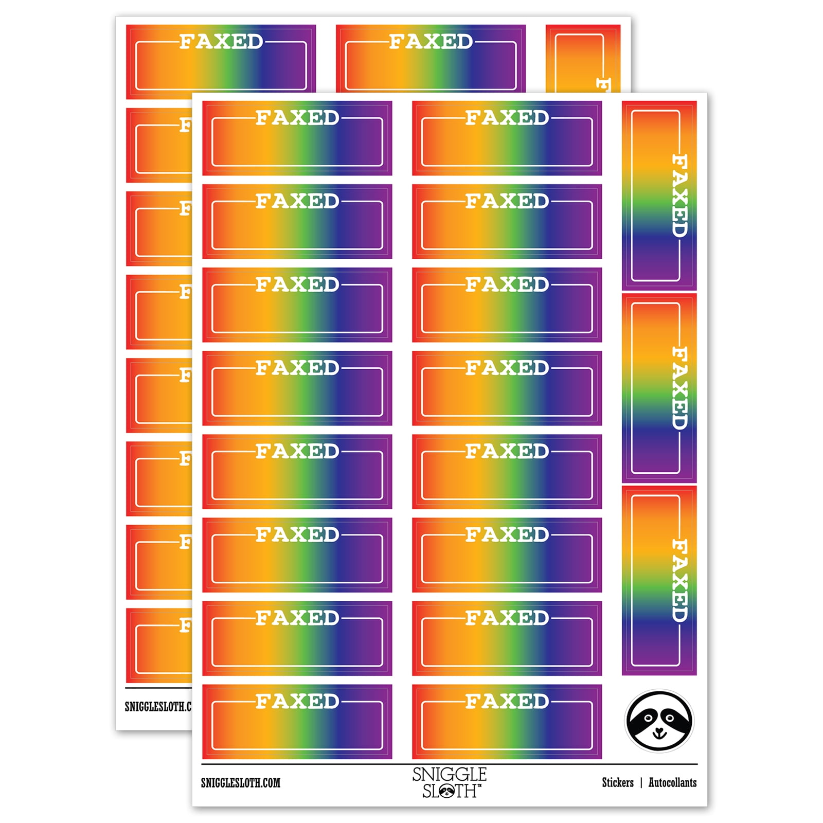 Faxed Blank Box for Date Signature Sticker Set - Rainbow - Matte Finish ...