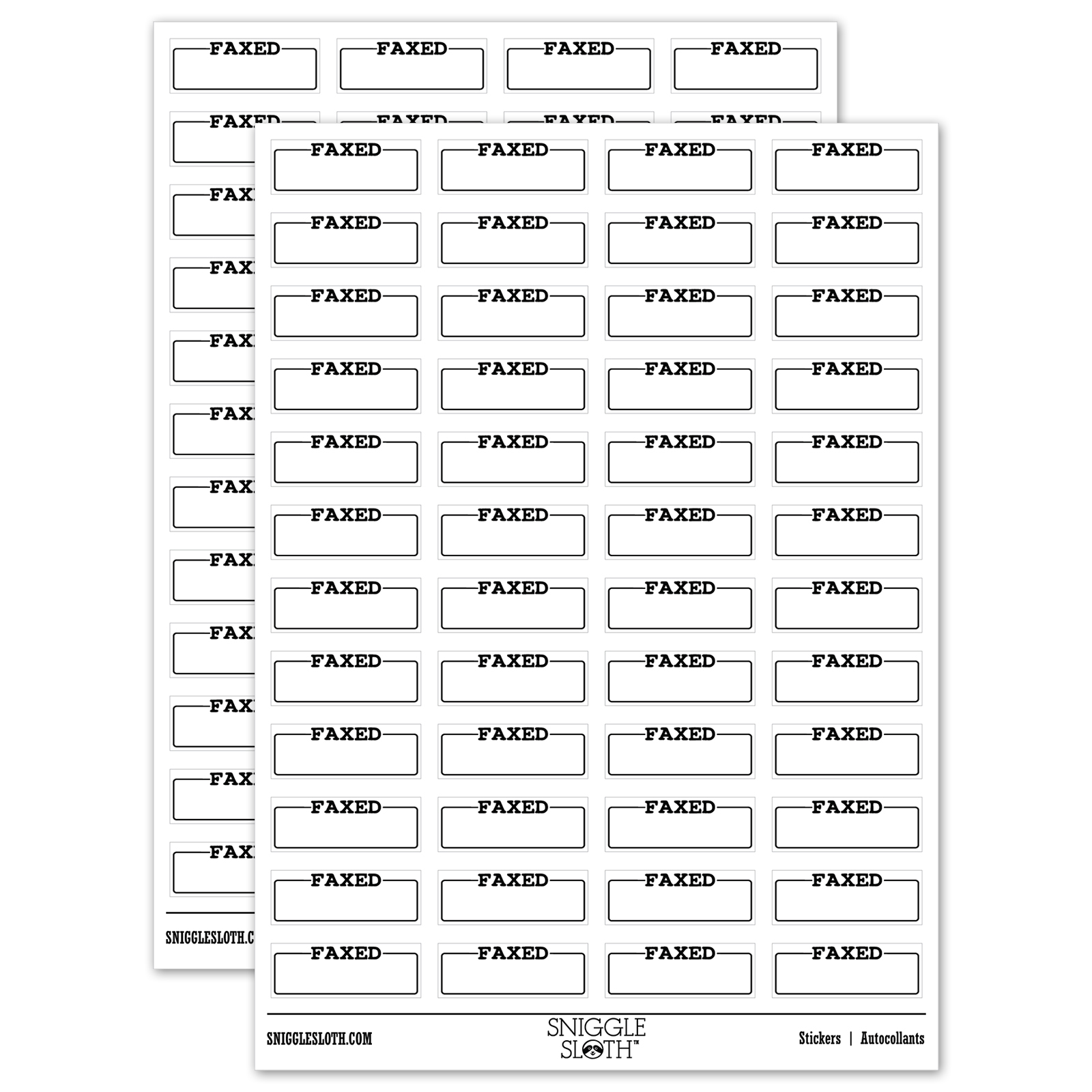 Faxed Blank Box for Date Signature Sticker Set - White - Gloss Finish ...