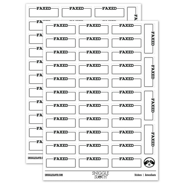 Faxed Blank Box for Date Signature Sticker Set - White - Gloss Finish ...