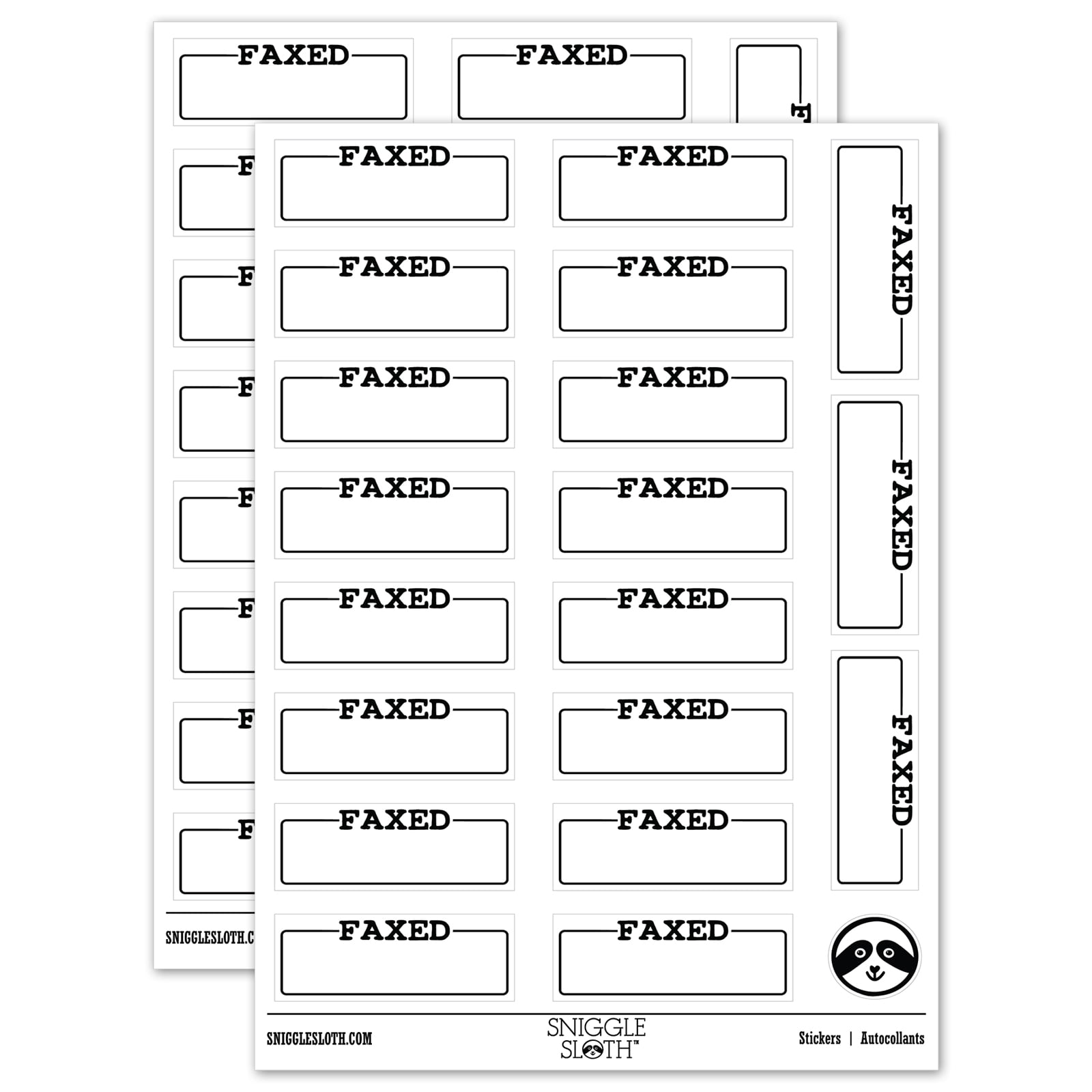 Faxed Blank Box for Date Signature Sticker Set - White - Gloss Finish ...