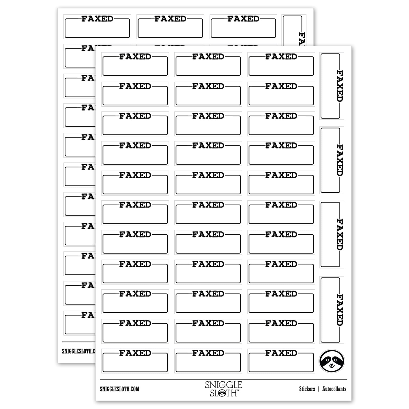 Faxed Blank Box for Date Signature Sticker Set - White - Matte Finish ...
