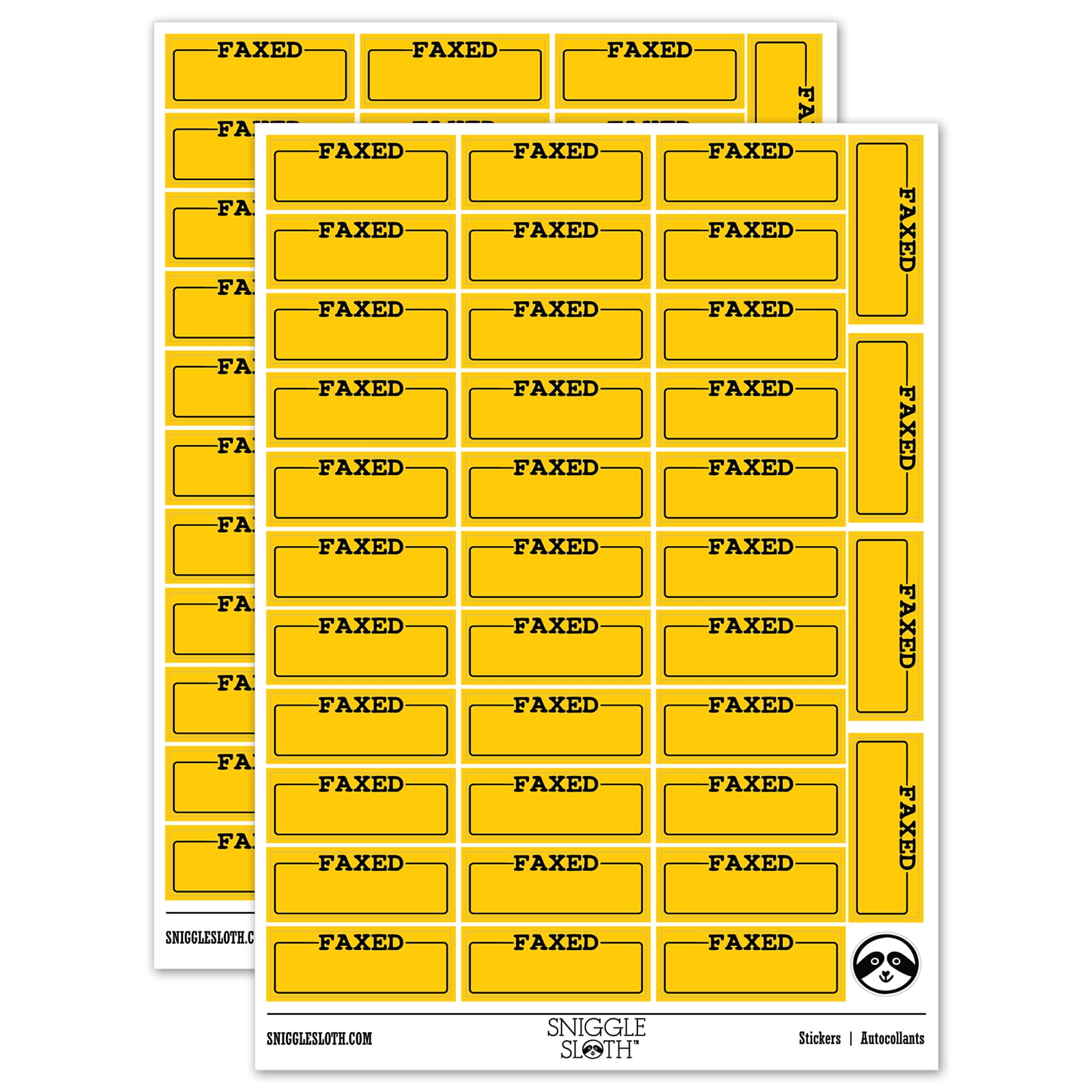 Faxed Blank Box for Date Signature Sticker Set - Yellow - Gloss Finish ...