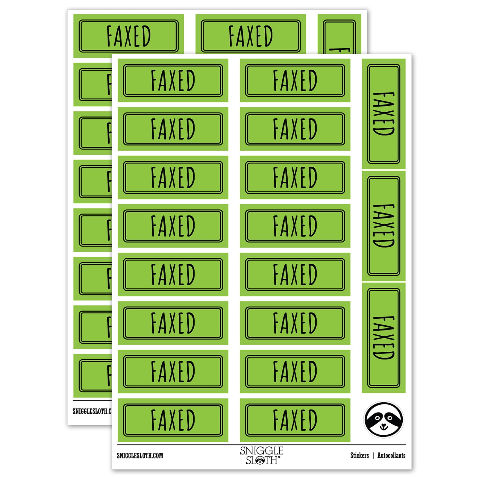 Faxed Double Line Border Sticker Set - Light Green - Gloss Finish - 2. ...