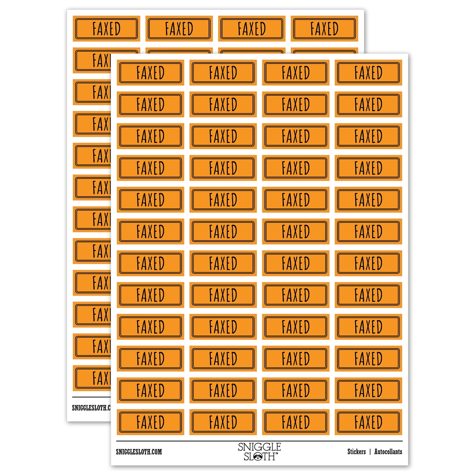 Faxed Double Line Border Sticker Set - Orange - Matte Finish - 1.25 ...