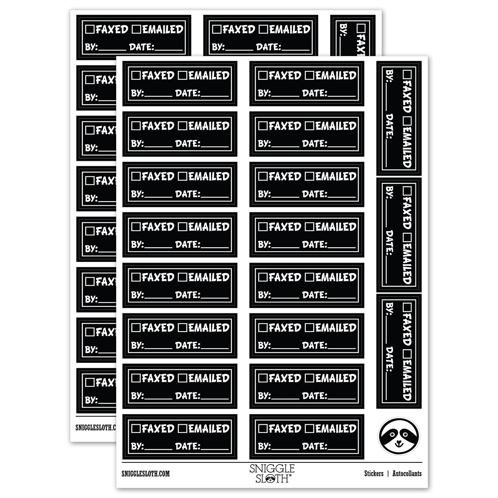 Faxed Emailed Document Fill-in Sticker Set - Black - Matte Finish - 2. ...
