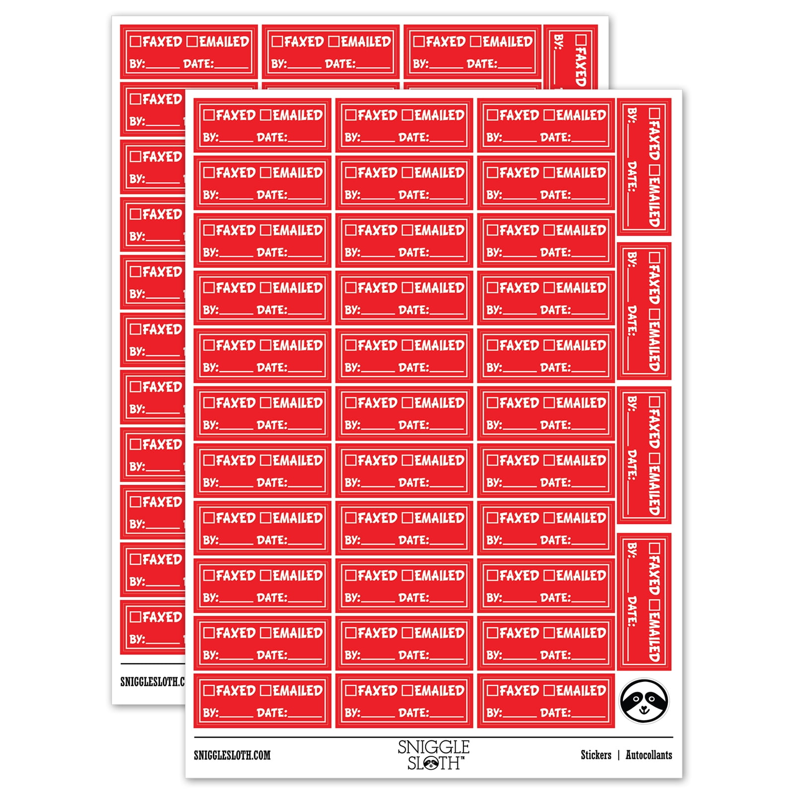 Faxed Emailed Document Fill-in Sticker Set - Red - Matte Finish - 1.5 ...