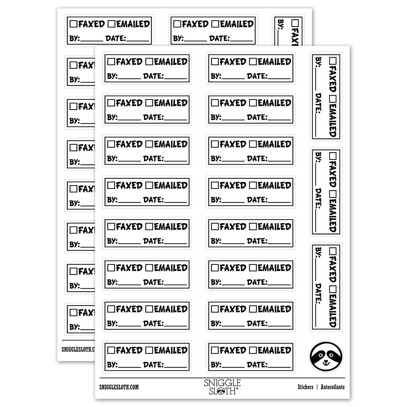 Faxed Emailed Document Fill-in Sticker Set - White - Matte Finish - 2. ...