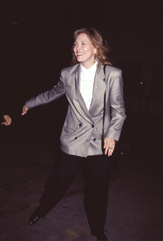 Faye Dunaway Smiling Silver Blazer White Ruffle Top Photo Print (8 x 10) - Item # CPA1031 ...