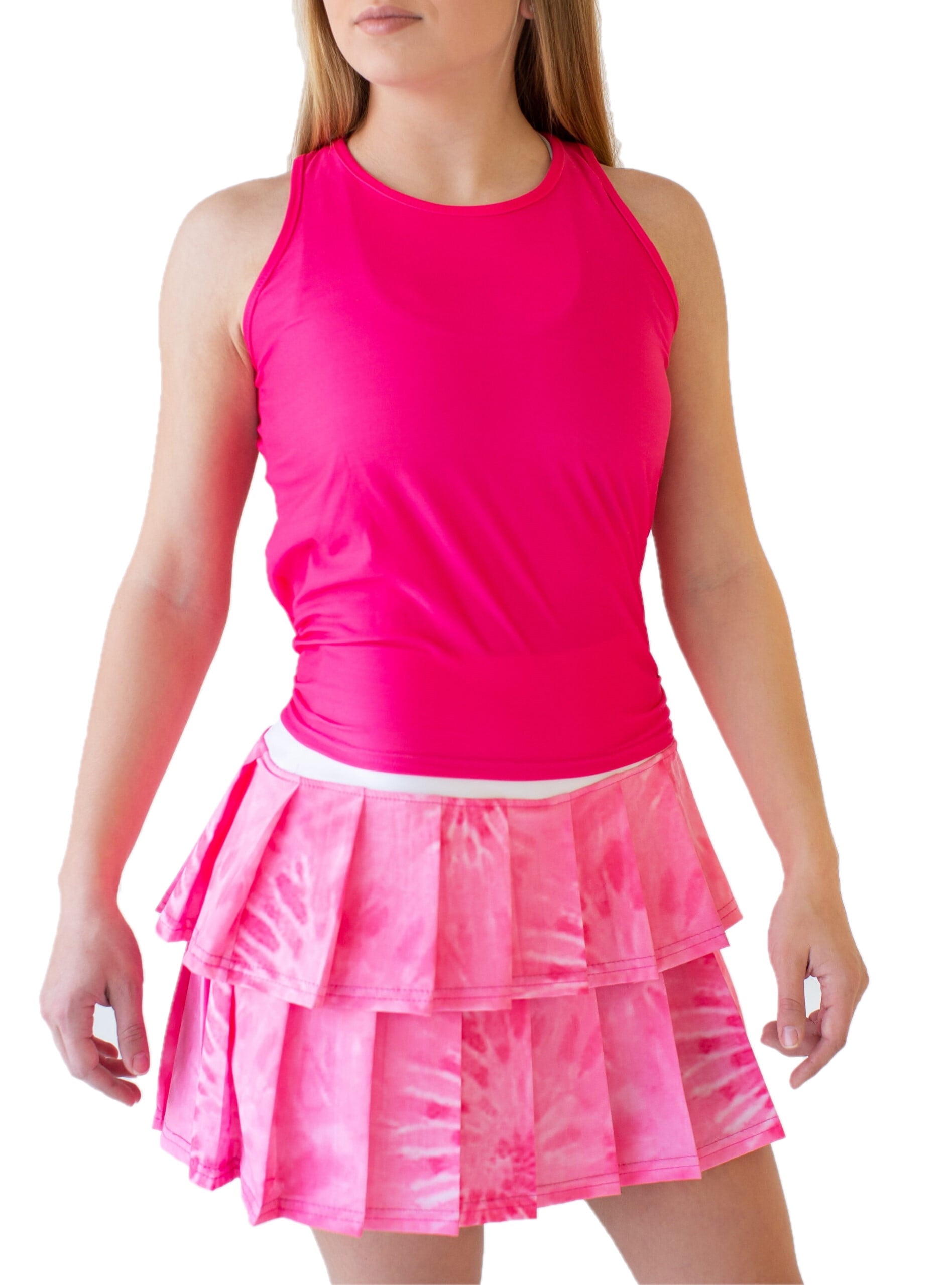 Faye+Florie Women's Sleeveless Tie Back Tank (Large, Launch Pink ...