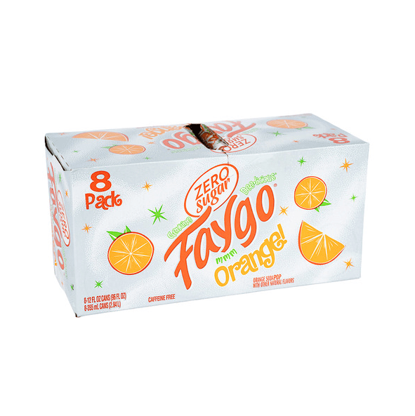 Faygo Diet Orange Soda, 12 fl oz Cans, 8-Pack — Zero Sugar, Caffeine ...