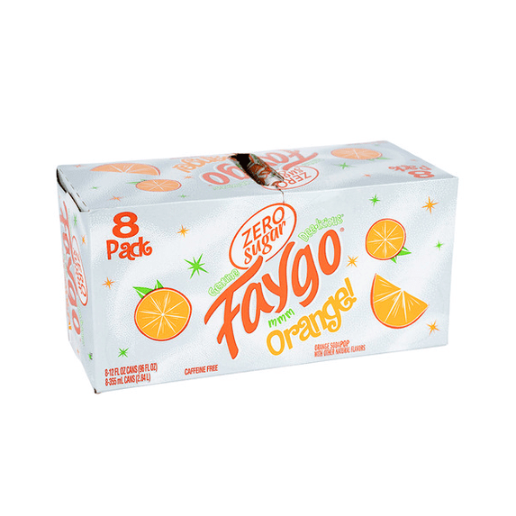 Faygo Diet Orange Soda, 12 fl oz Cans, 8-Pack — Zero Sugar, Caffeine ...