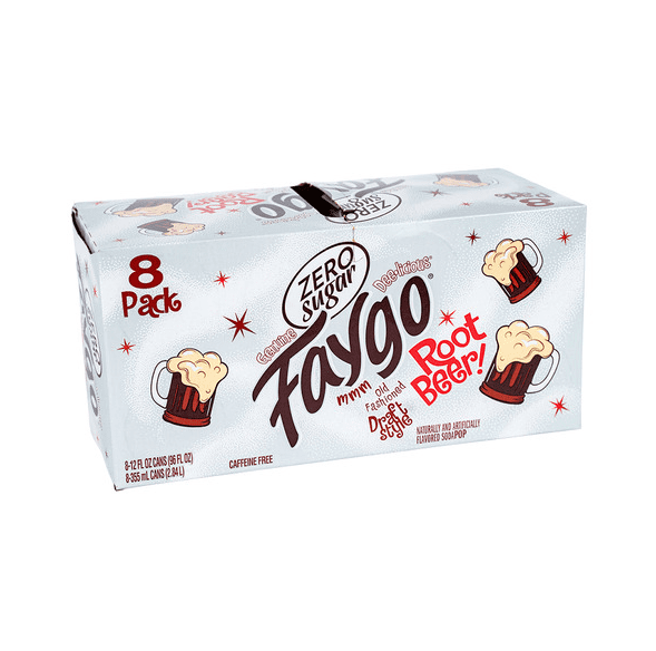 Faygo Diet Root Beer Soda, 12 fl oz Cans, 8‑Pack (Zero Sugar) - Walmart.com