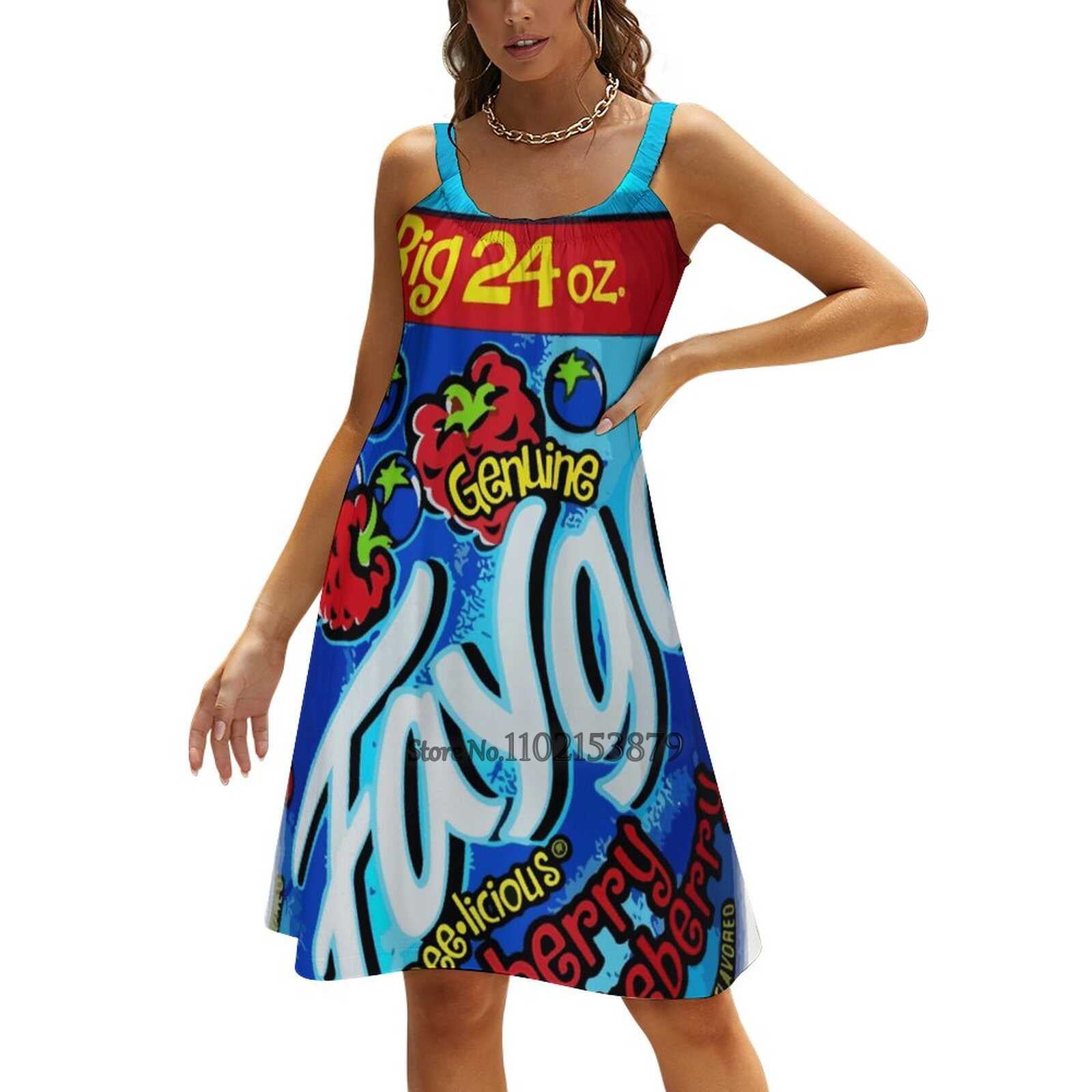 Faygo Raspberry Blueberry Square Neck Dress Back Lacing Backless Dress ...