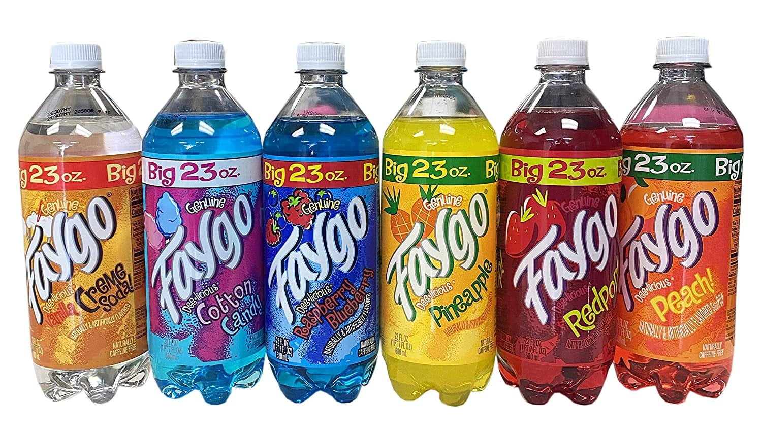 Faygo Variety 6 Pack - Different Kinds of Soda: Cotton Candy, Blue Raspberry, Red Pop, Vanilla ...