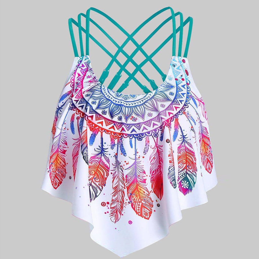 Fayshow0 Oversized Bikinis for Women Top for Women Love and Sports ...