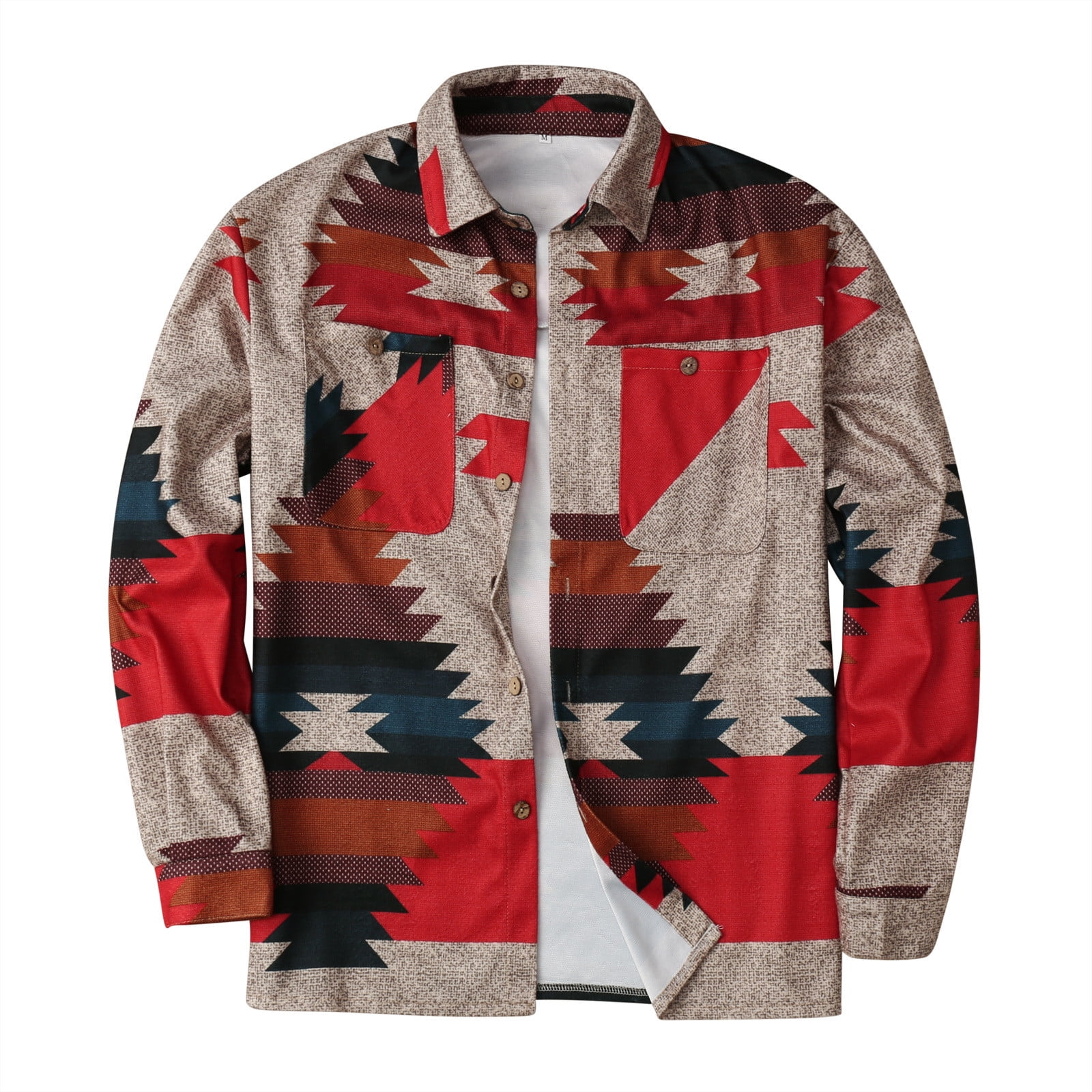 Fayshow0 Plus Size Clearance Mens Red and Black Plaid Flannel Jacket ...