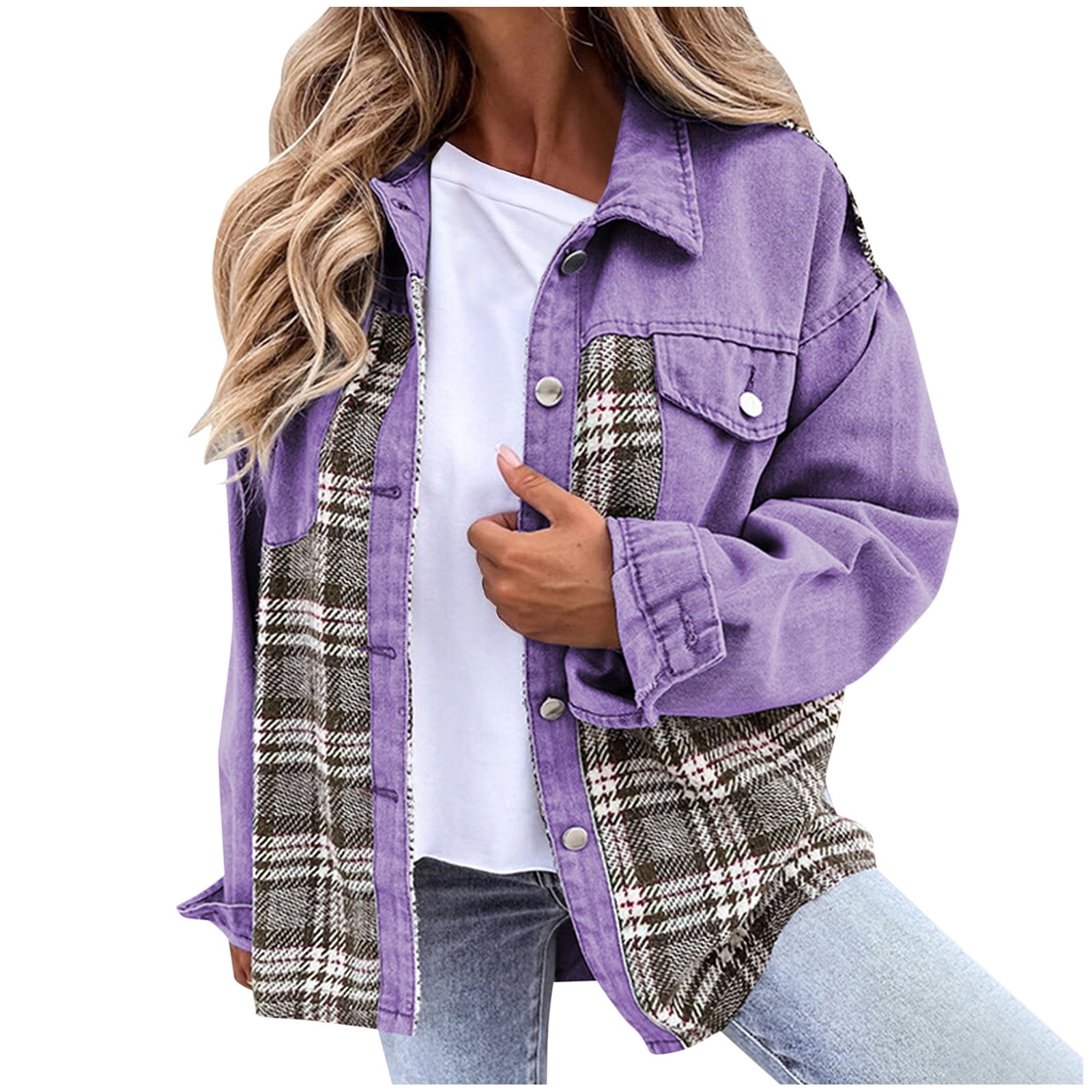 Fayshow0 Womens Jean Jackets Trendy Fall Plus Size Women's Fashion ...