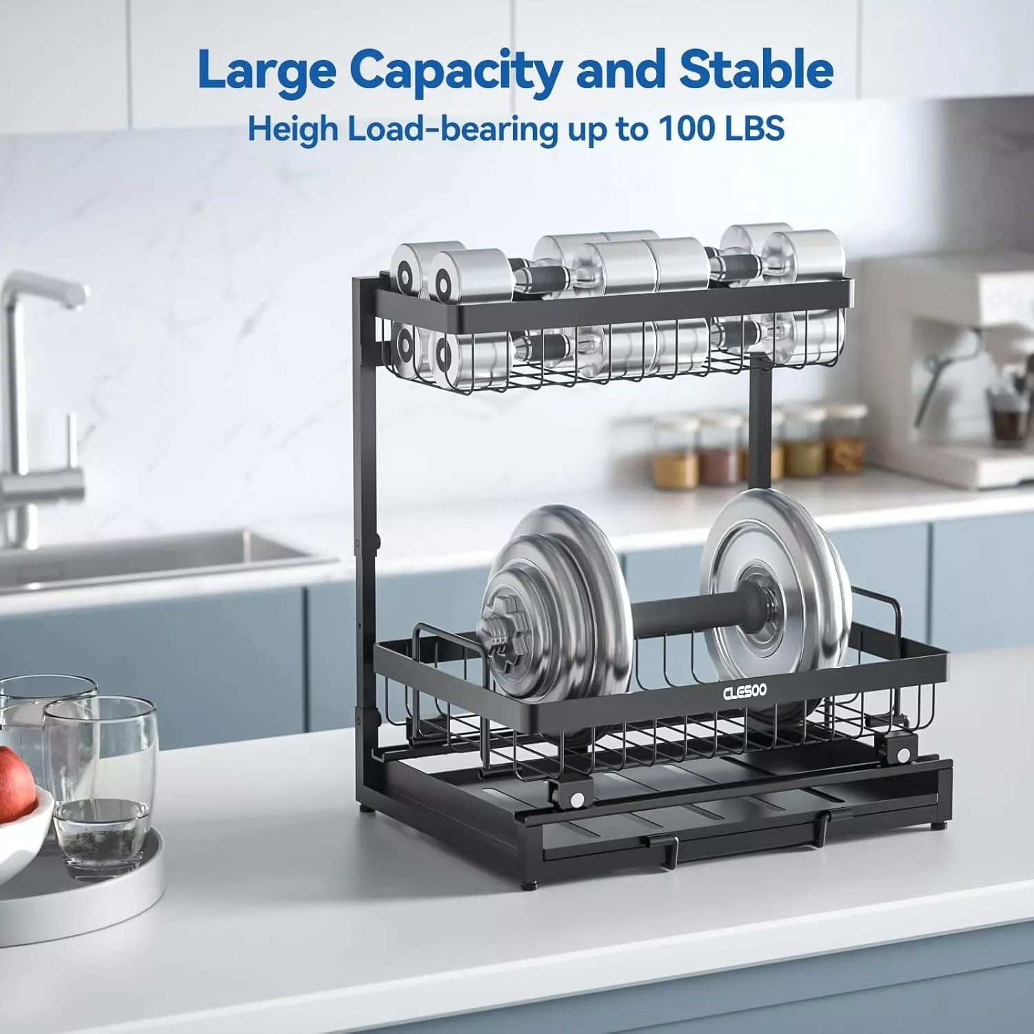 Fayue 3 Tier Dish Rack for Kitchen, Rustproof Dish Drying Rack ...