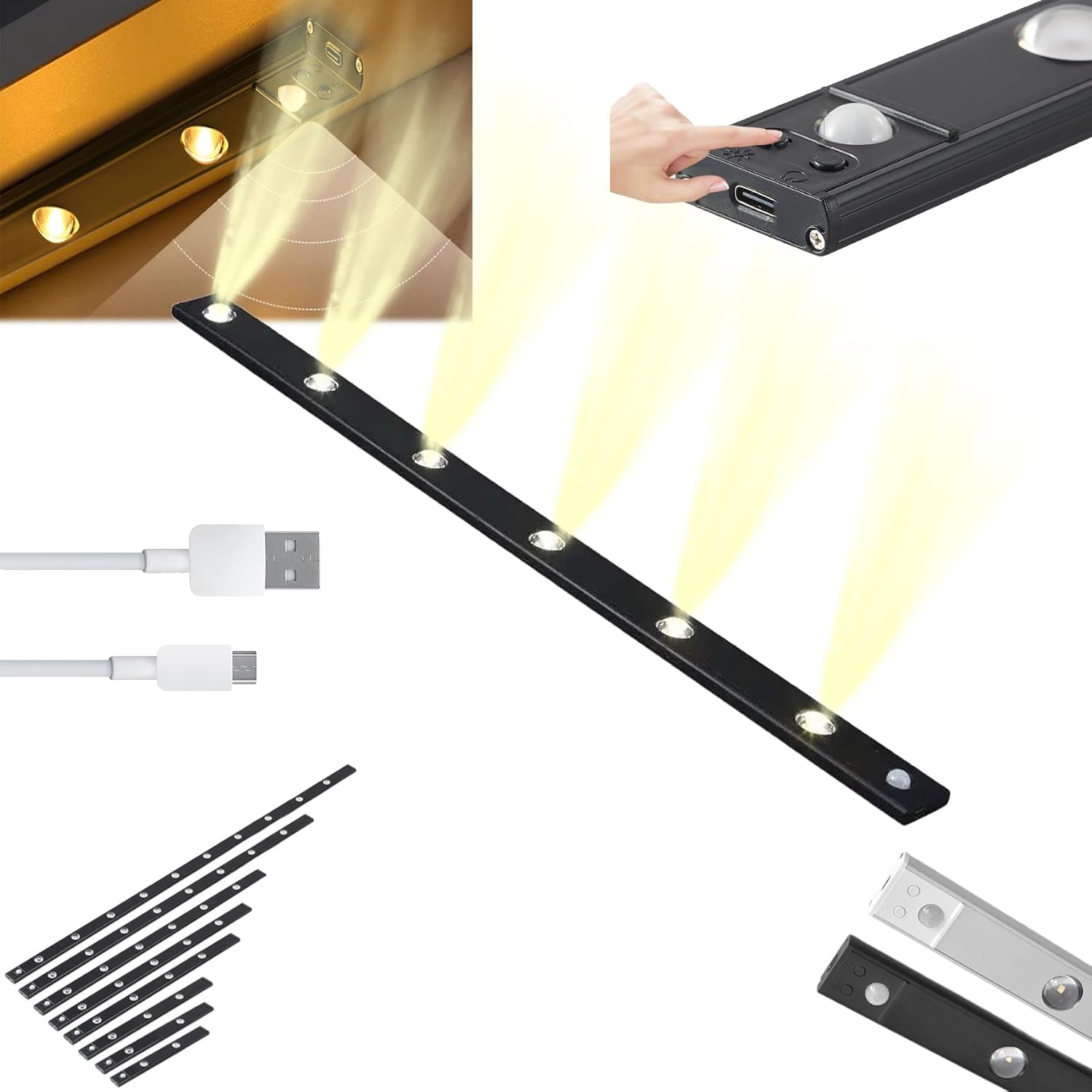 Fazi Gadgets Sensor Lights, Dimmable LED Under Cabinet Lighting LED ...