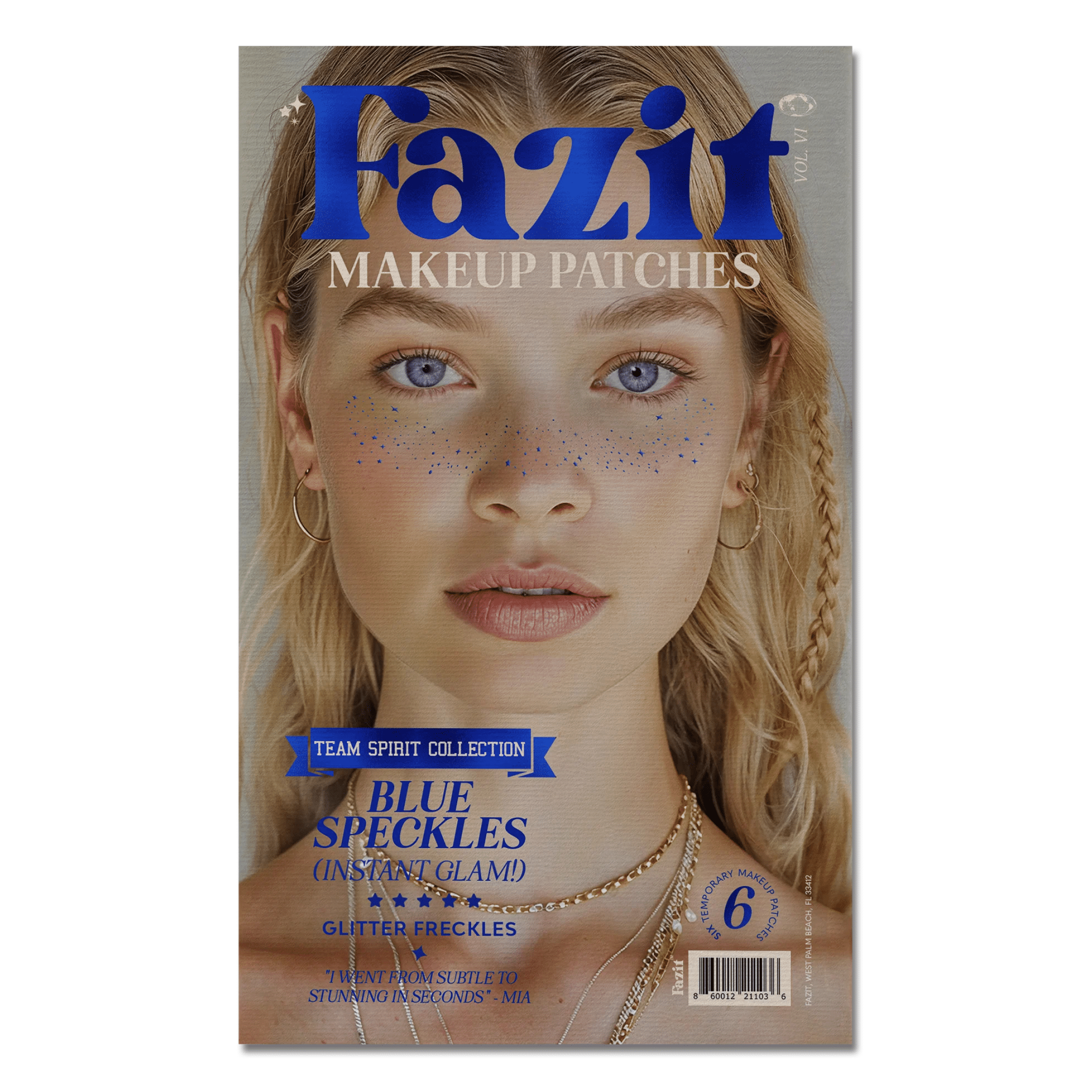 Fazit Glitter Freckle Makeup Patches, Blue Spirit Speckles, 6 Count ...