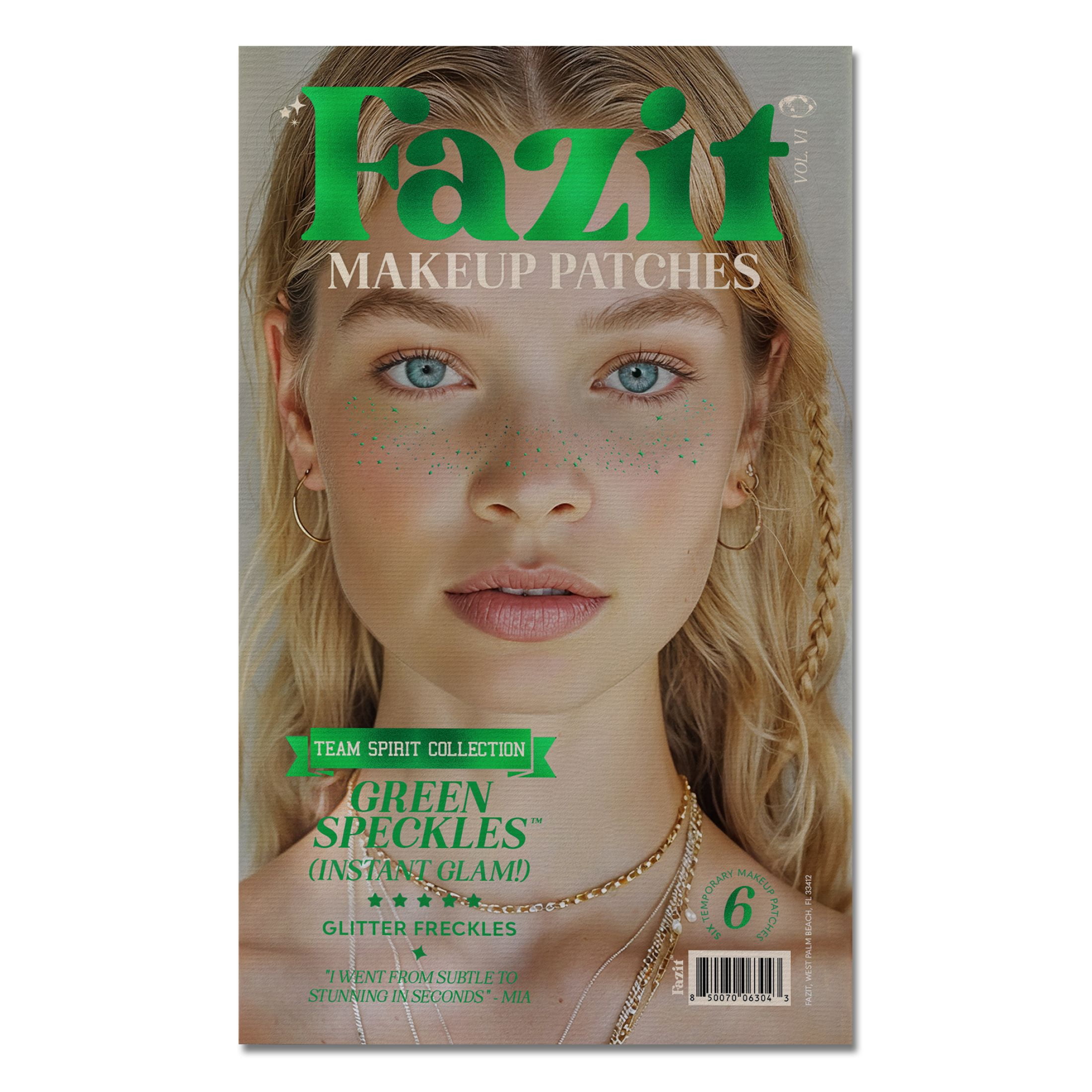Fazit Glitter Freckle Makeup Patches, Green Spirit Speckles, 6 Count ...