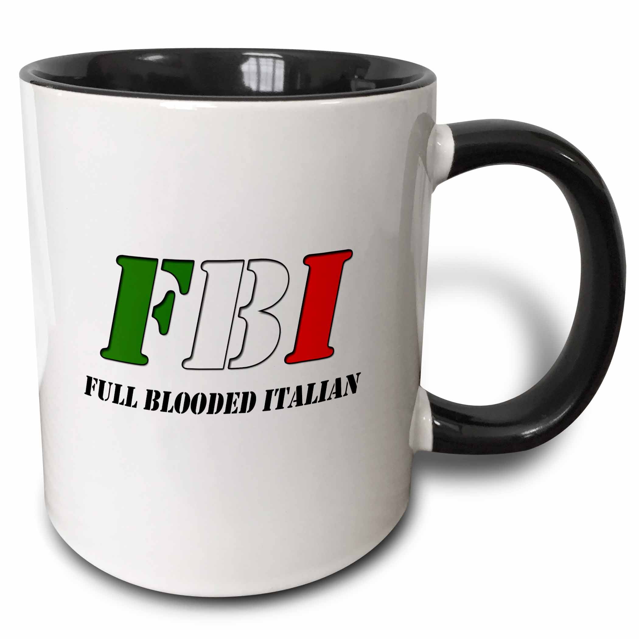 3drose, Fbi Full Blooded Italian, 11oz Two-tone Black Mug - Walmart.com