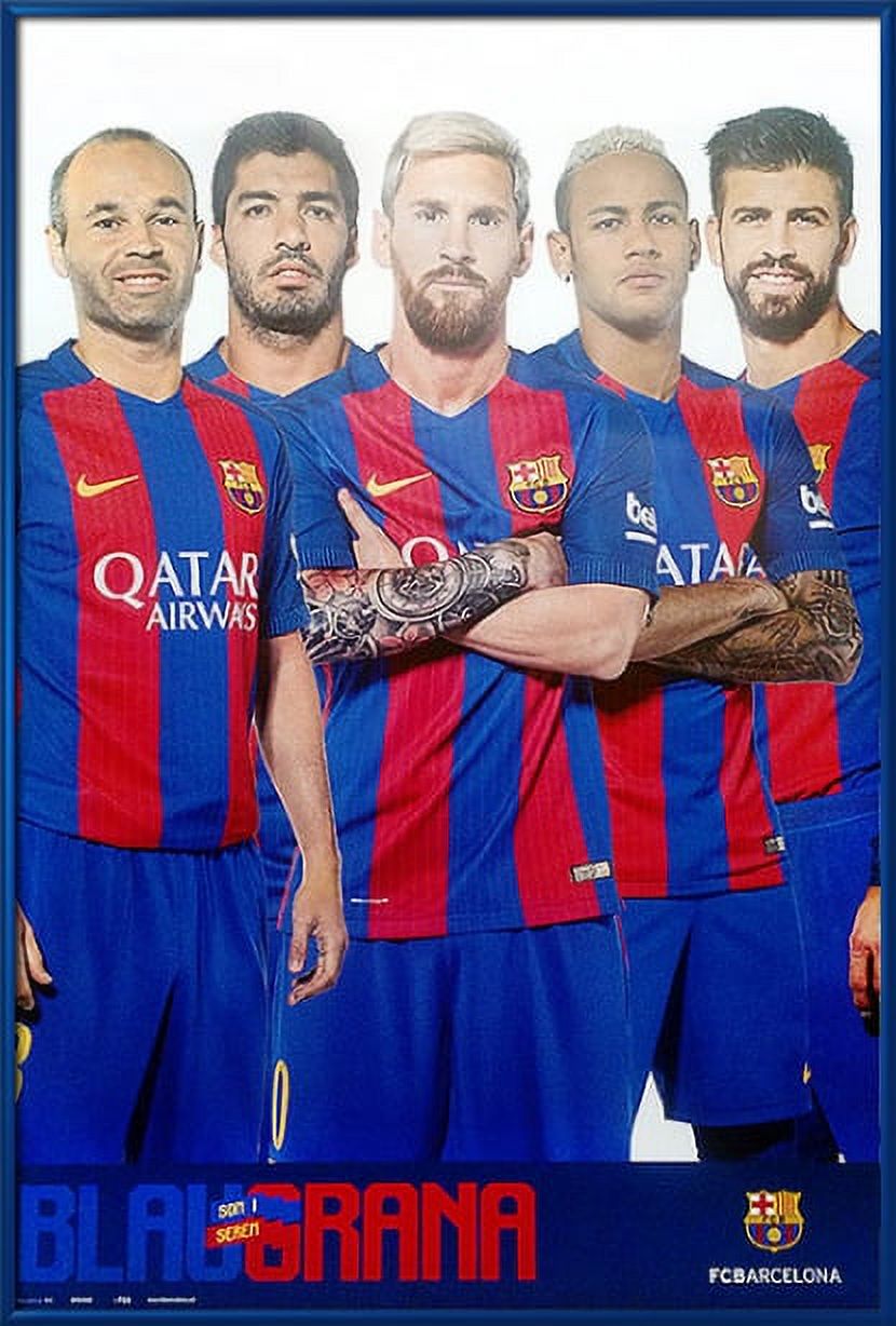 Fc Barcelona - Framed Sports Poster (The Star Players - Lionel Messi ...