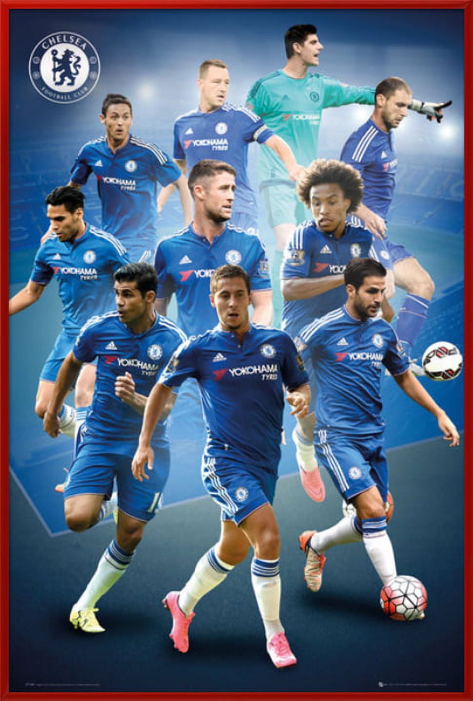 Fc Chelsea - Framed Sports Poster (The Players - 2015 / 2016) (Red ...