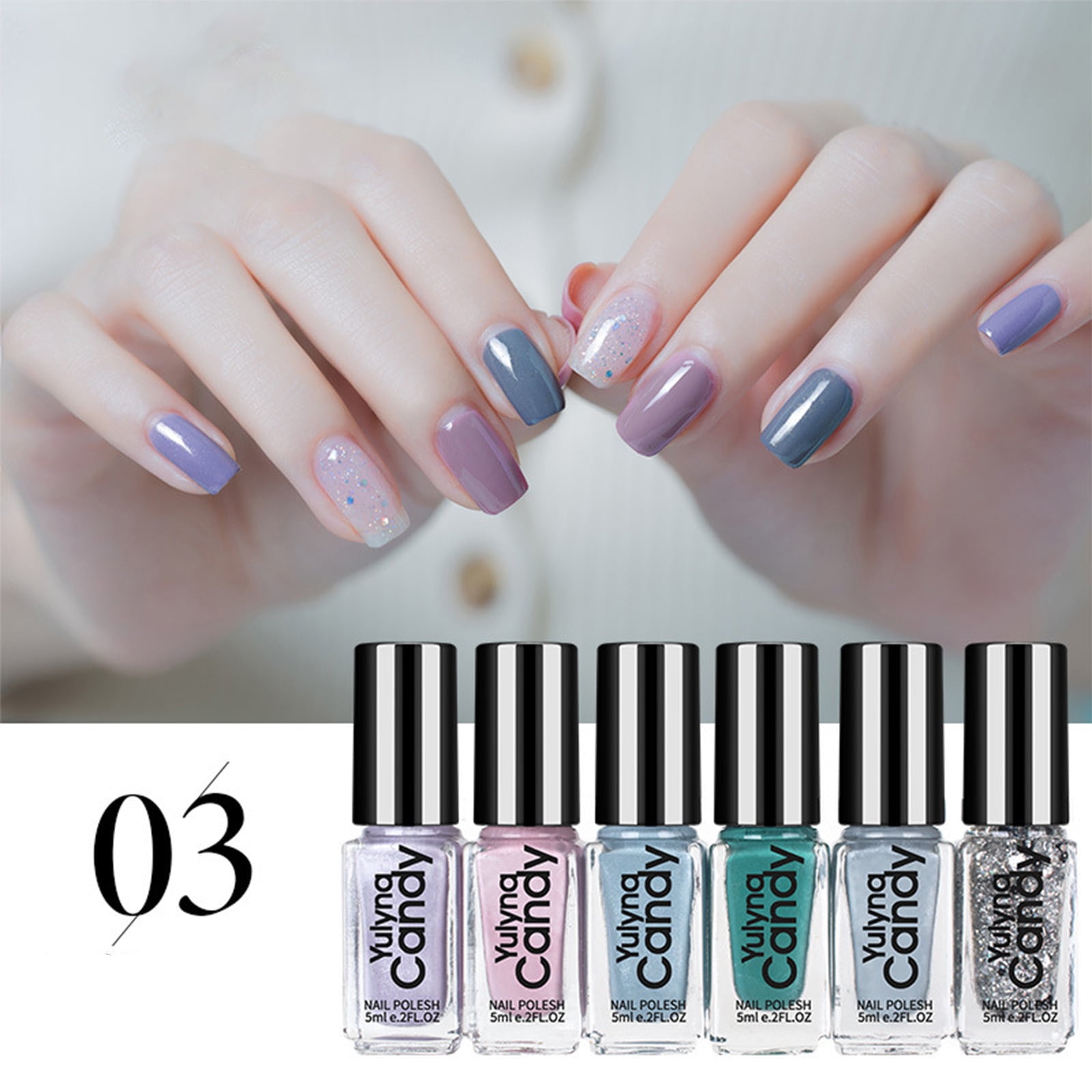 FcBaudy Womens Gel Nail Polish Bright Non Toxic Nail Polish Set 6 ...