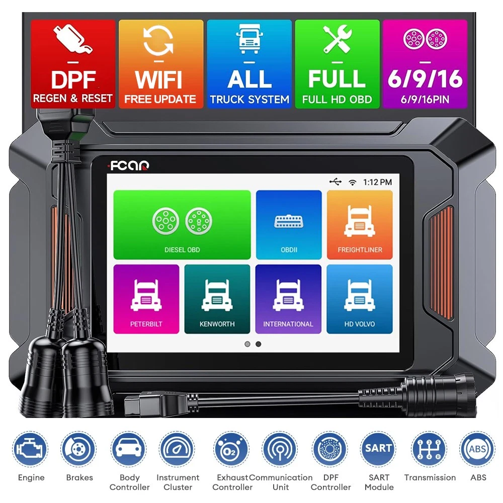 Fcar F801 Diesel Heavy Duty Truck OBD2 Scanner, ABS Scan, Engine Check ...