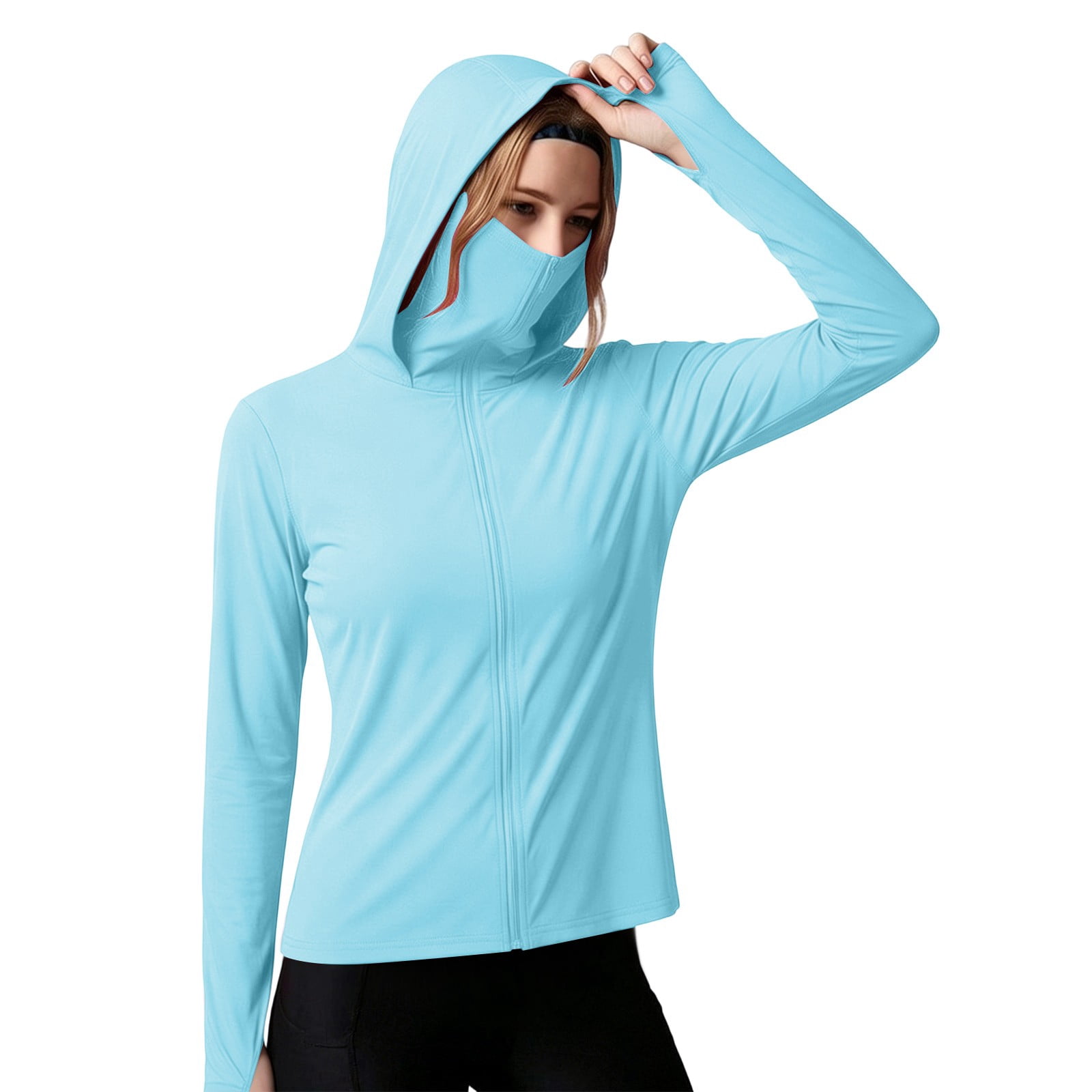 FchengtaiS Womens UPF 50+ UV Sun Protection Hoodie Jacket Running ...