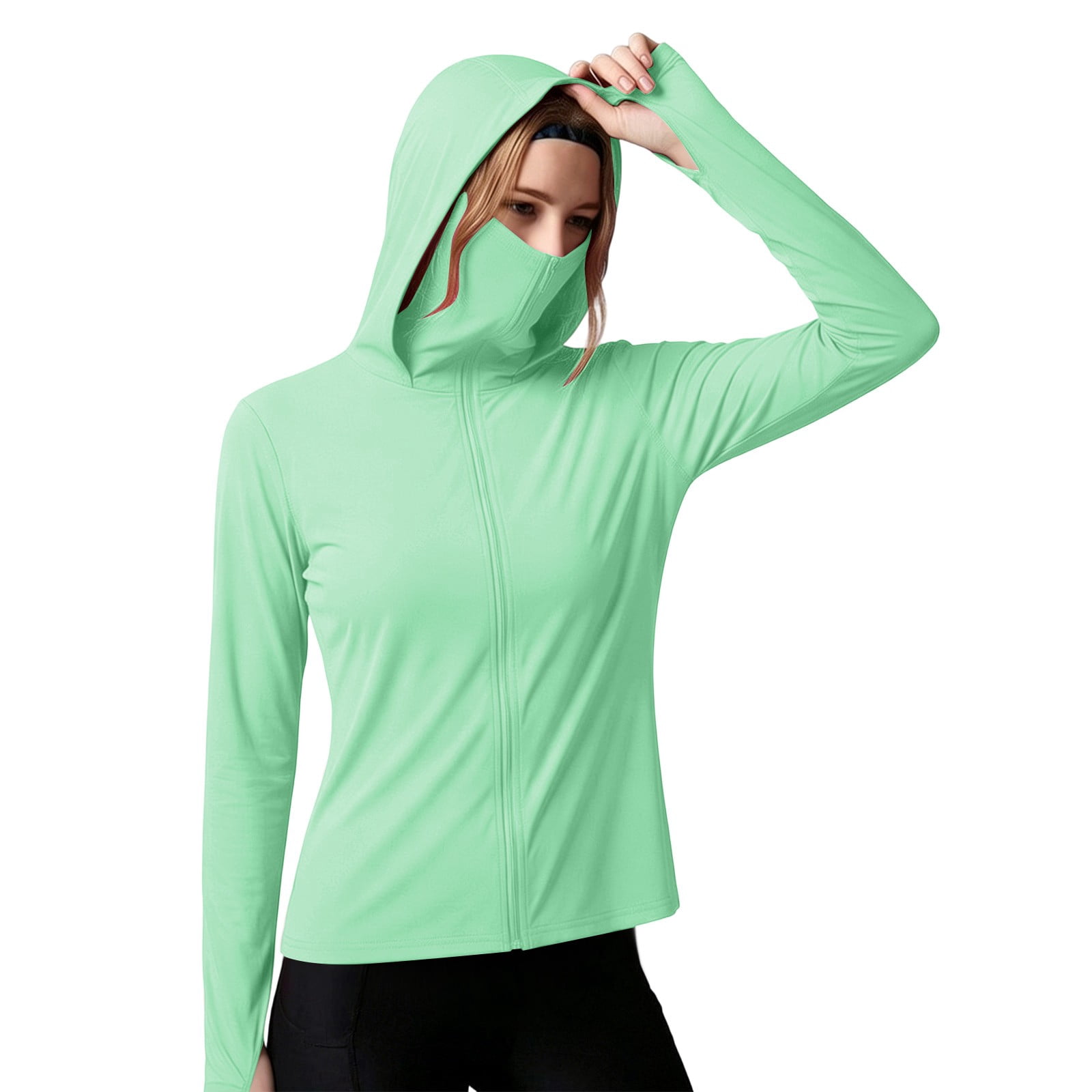 FchengtaiS Womens UPF 50+ UV Sun Protection Hoodie Jacket Running ...
