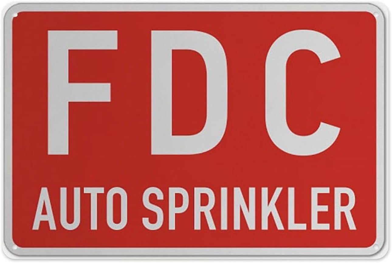 Fdc Auto Sprinkler Sign 8"x12" - Aluminum Tin Warning for Home Outdoor ...