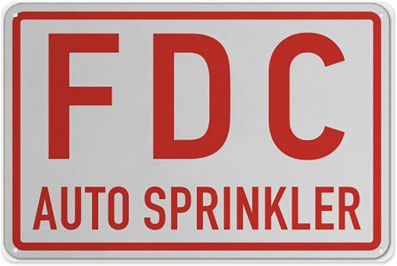 Fdc Auto Sprinkler Sign 8"x12" - Aluminum Tin Warning for Home Outdoor ...