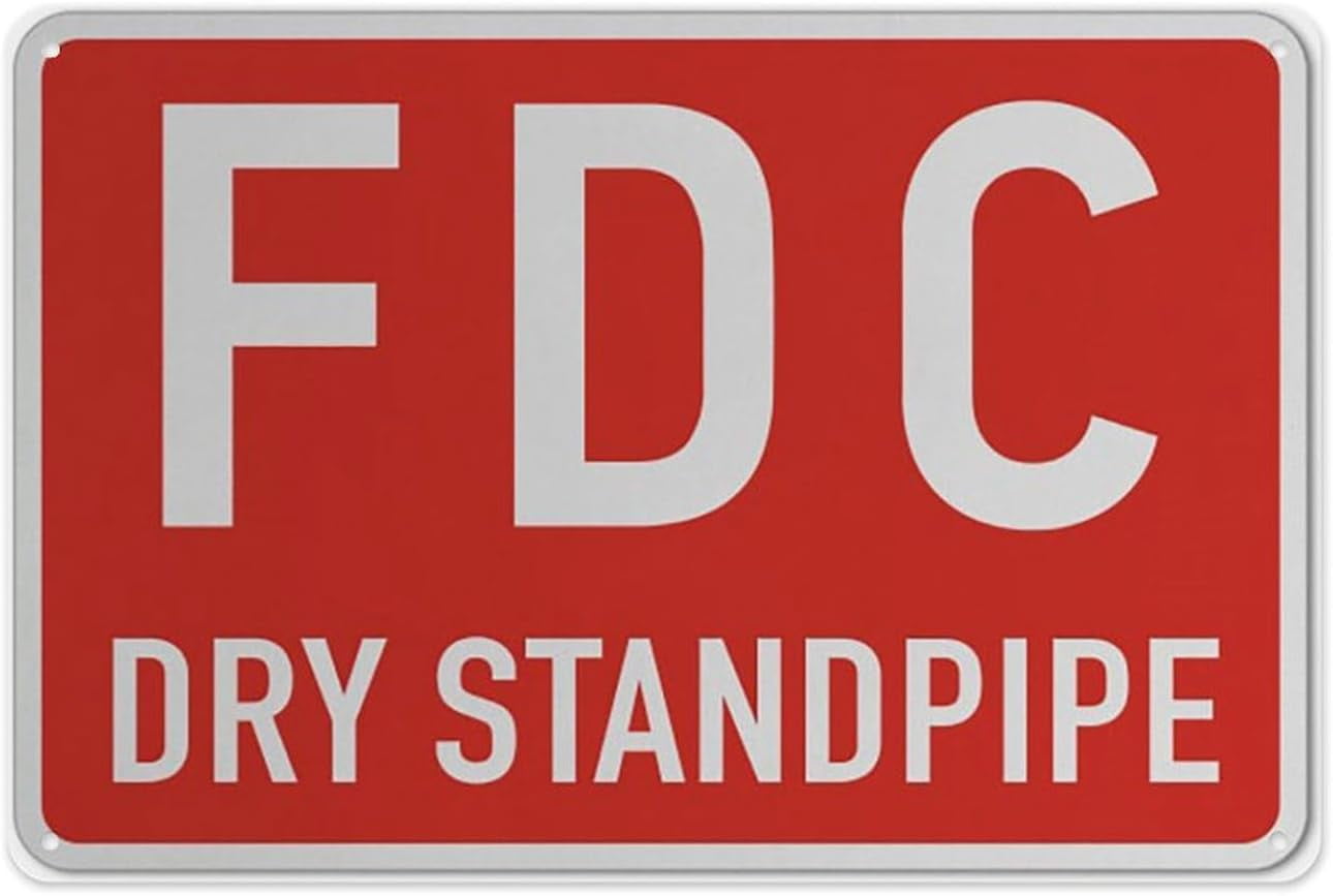 Fdc Dry Standpipe Sign 8"x12" - Aluminum Tin Warning for Home Outdoor ...