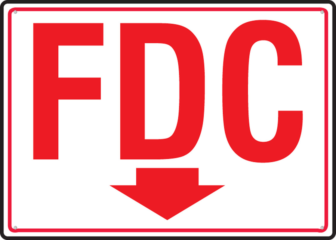 Fdc Sign Fdc Red On White With Arrow 8"X12" Rust Free Aluminum Signs ...