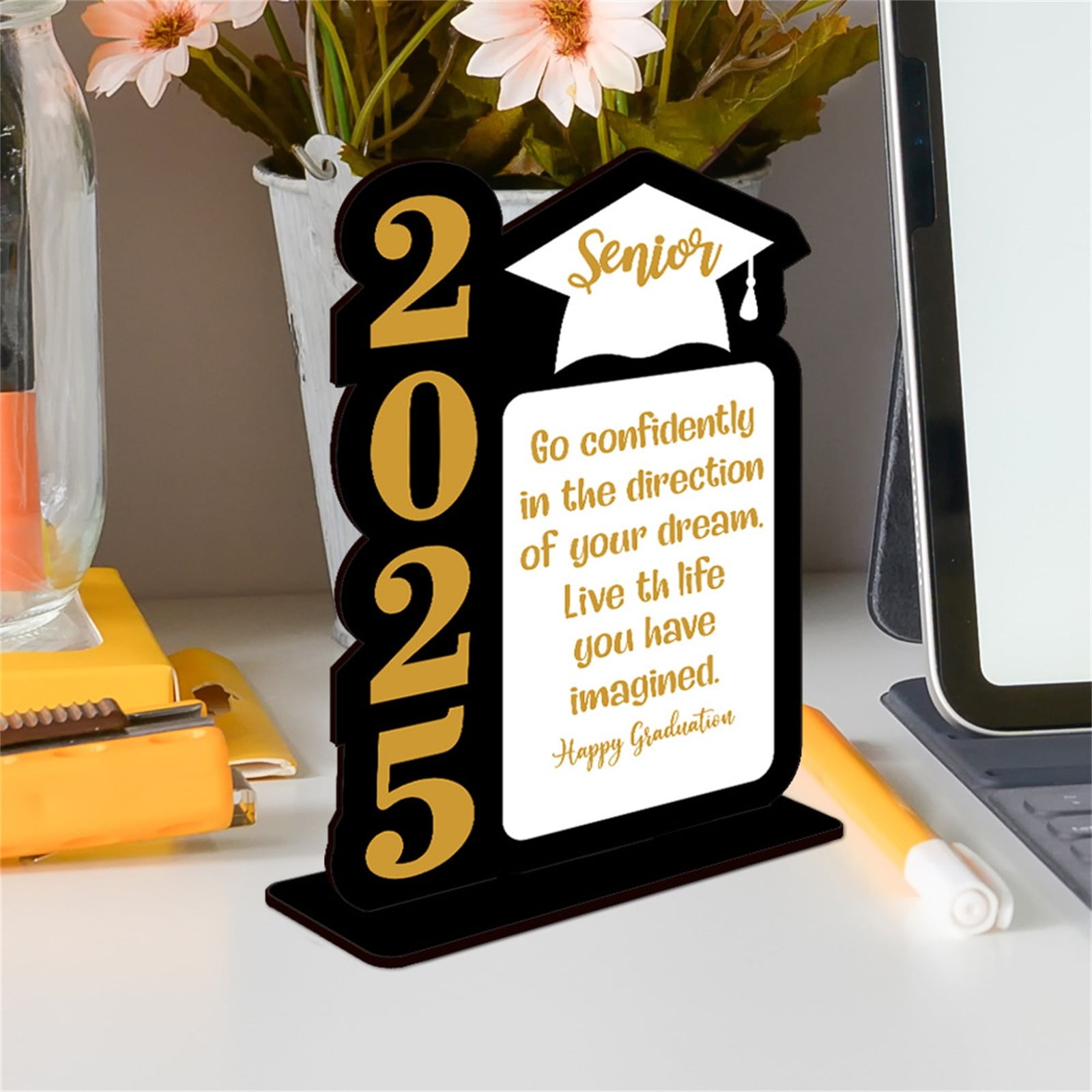 Fddxhl 2025 Graduation Wooden Desktop Ornaments – Graduation Table ...