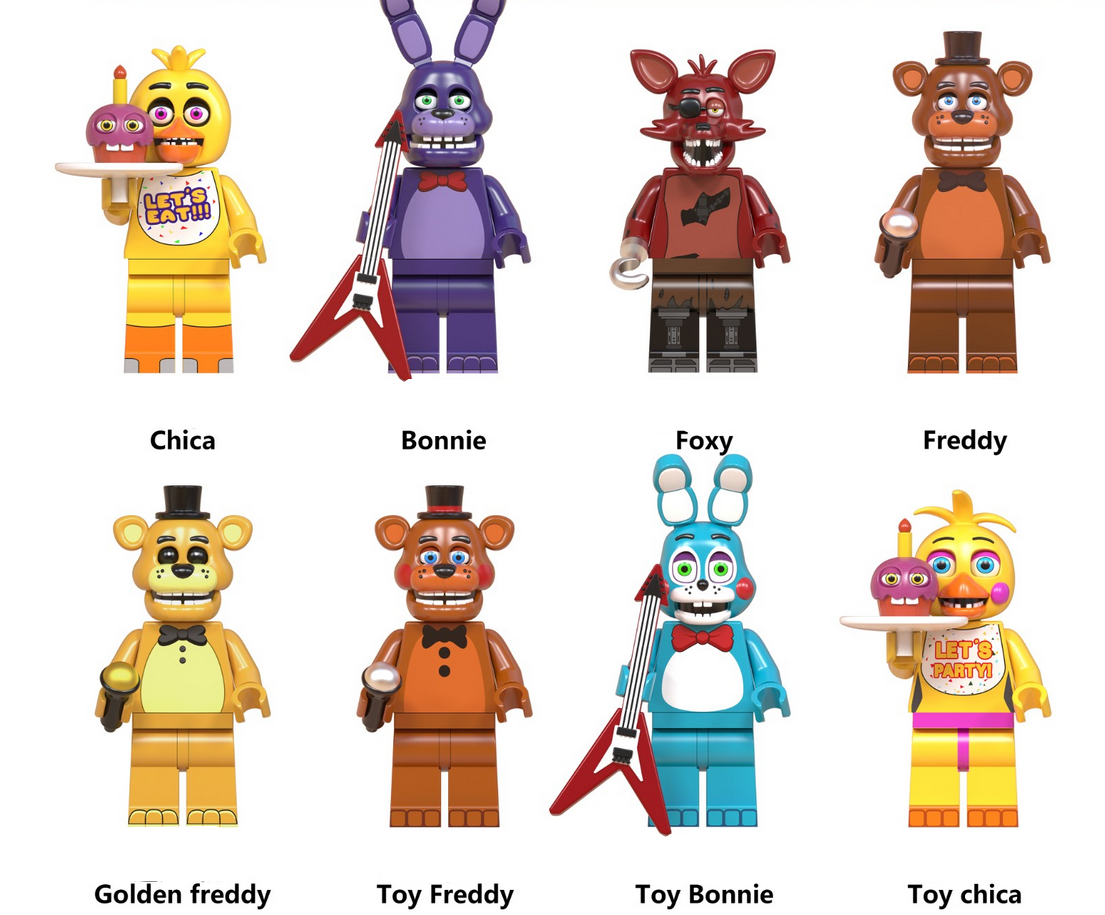 Fddxhl 8 PCS/Sets Five Nights at Freddy's Building Blocks - Chica ...
