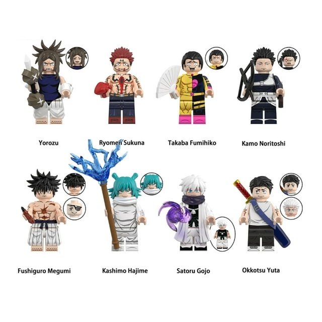 Fddxhl 8PCS Jujutsu Kaisen Minifigures Building Blocks Toys Set - Gojo ...