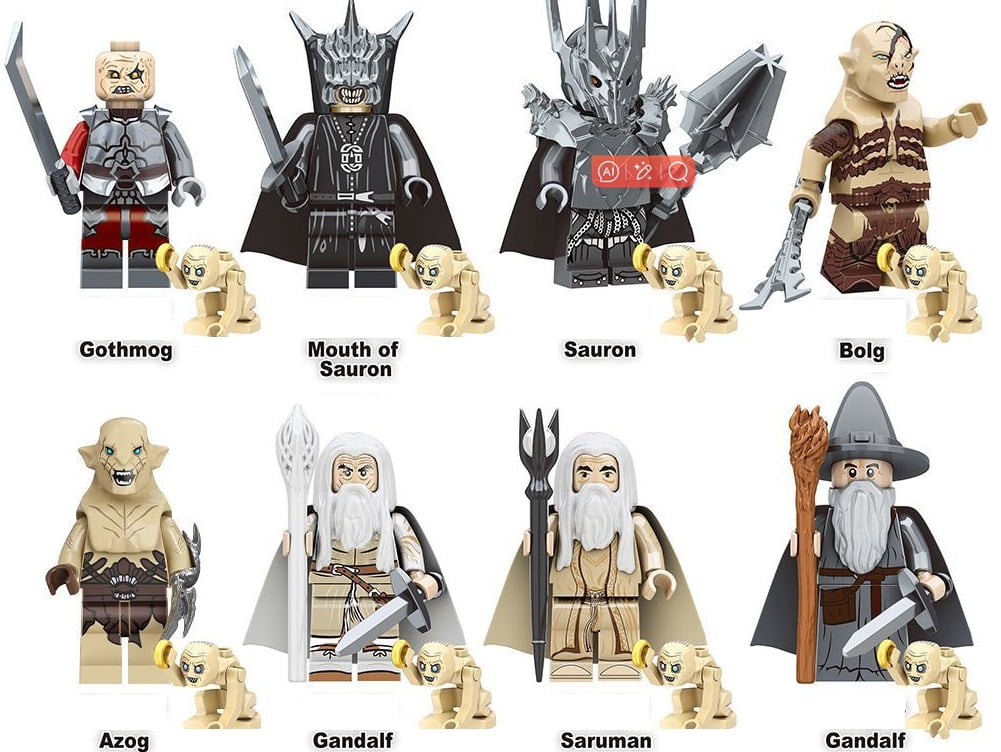 Fddxhl 8PCS Lord of the Rings Minifigures Building Block Set, Gandalf ...