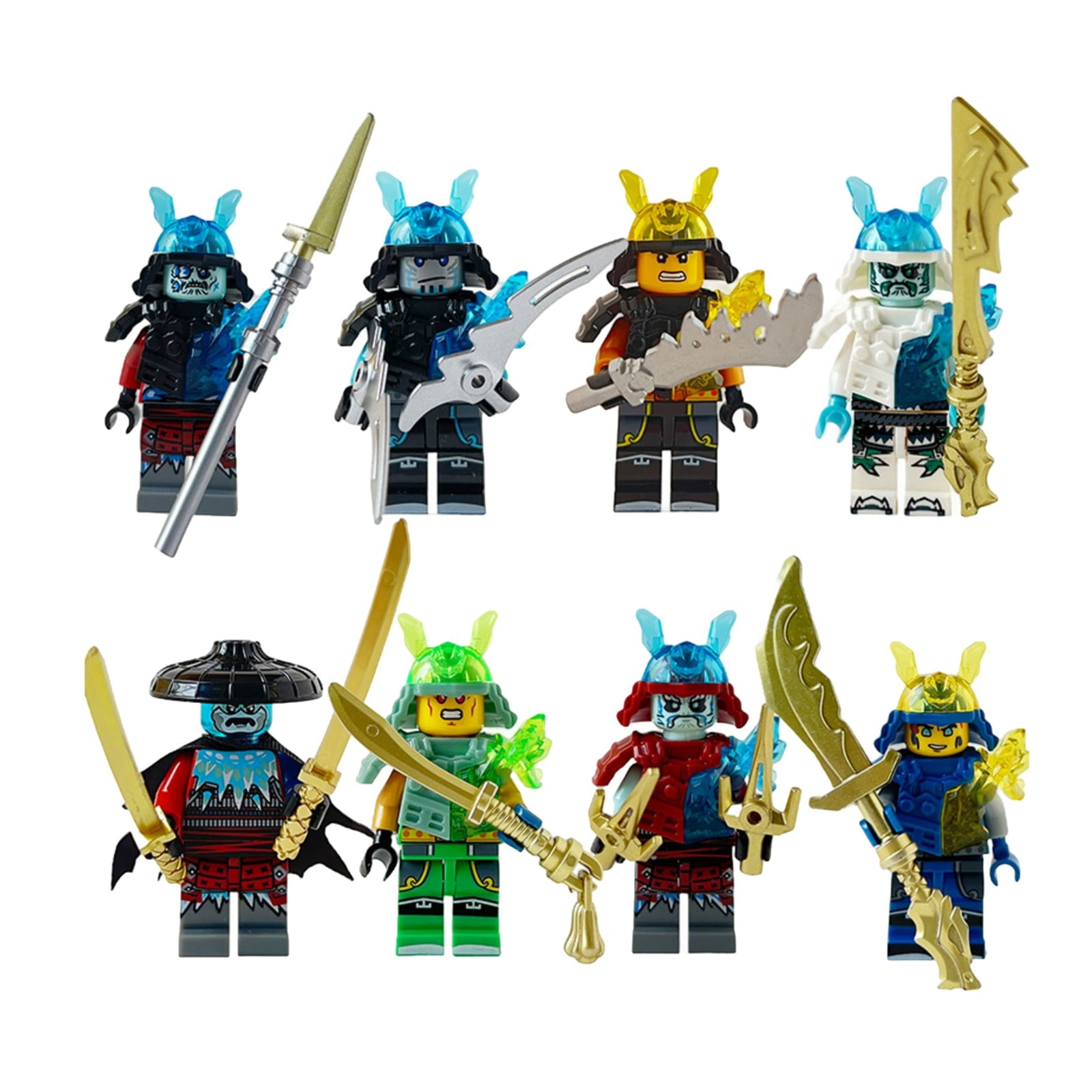 Fddxhl 8PCS Ninjago Minifigures Set, Ninja Action Figures Building ...