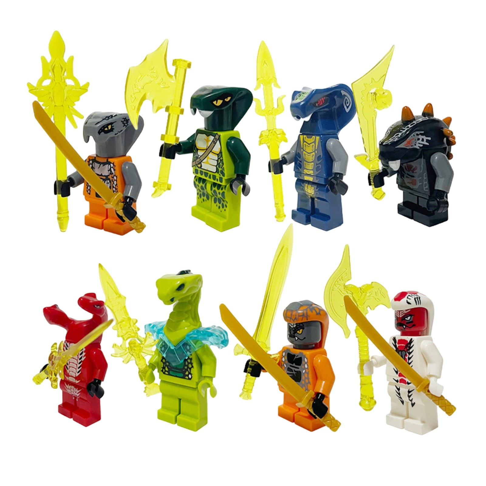 Fddxhl 8PCS Ninjago Minifigures Set, Ninja Action Figures Building ...