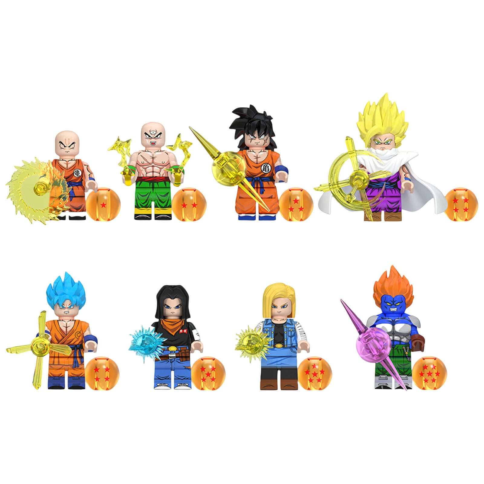 Fddxhl 8PCS/Set Dragon Ball Z Minifigures Building Blocks Toys, Goku ...