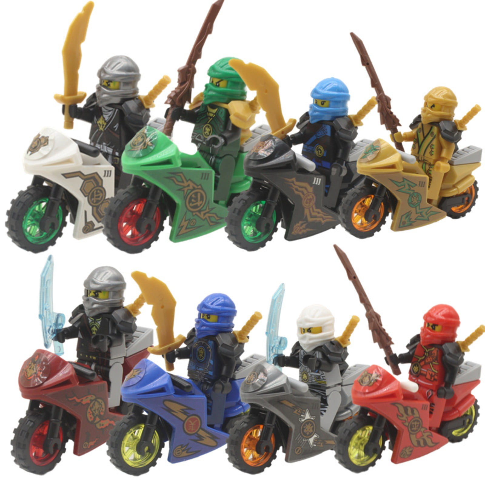 Fddxhl 8PCS/Set Ninja Minifigures Building Block, Ninja Action Figures ...
