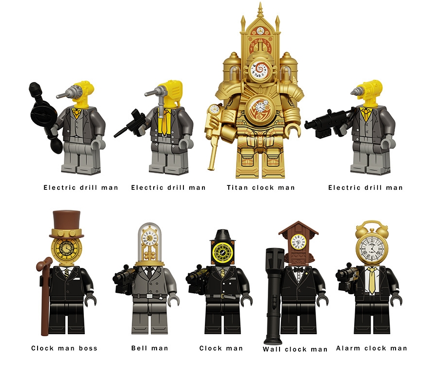 Fddxhl 9PCS Skibidi Toilet Minifigures Building Block Set, Electric ...