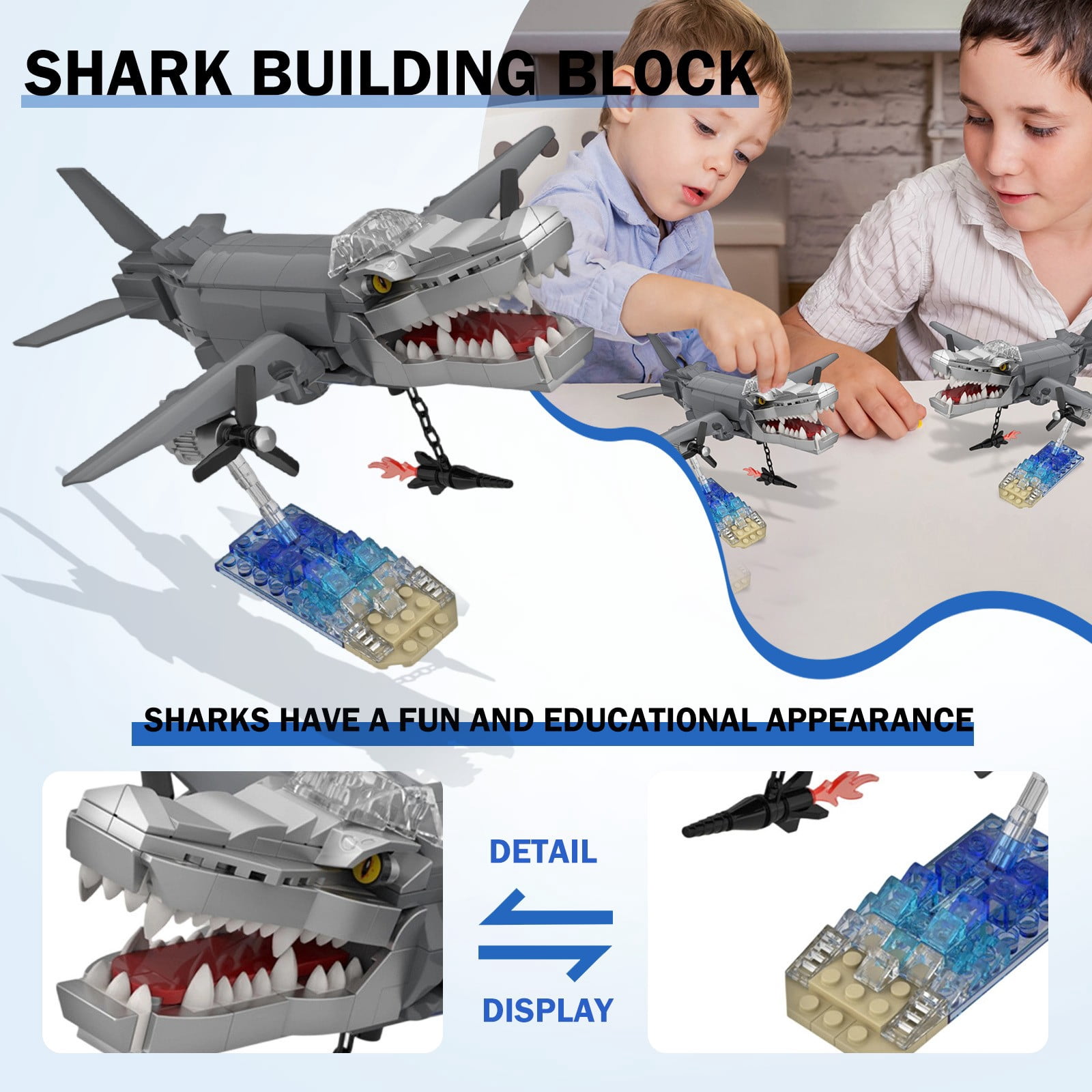 Fddxhl Italian Brainrot Building Blocks, Bombardiro Crocodilo Action ...