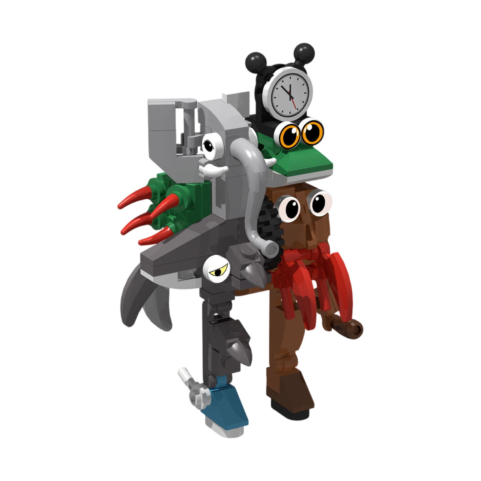 Fddxhl Italian Brainrot Cool Fusion Form Building Blocks, AI Brainrot Animal Action Figures ...