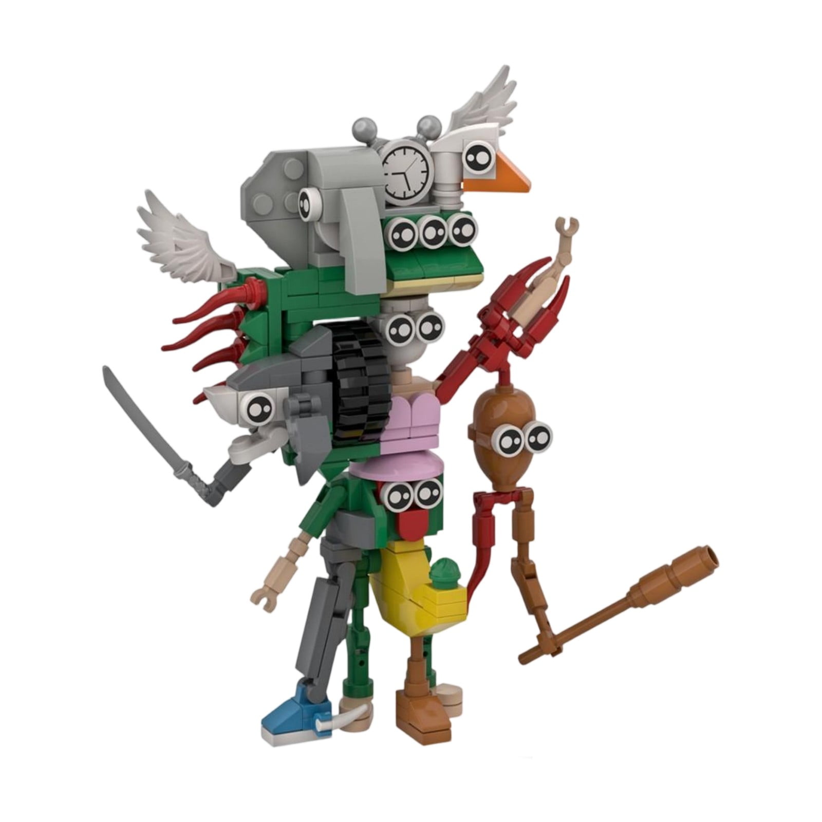 Fddxhl Italian Brainrot Cool Fusion Form Building Blocks, AI Brainrot Animal Action Figures ...