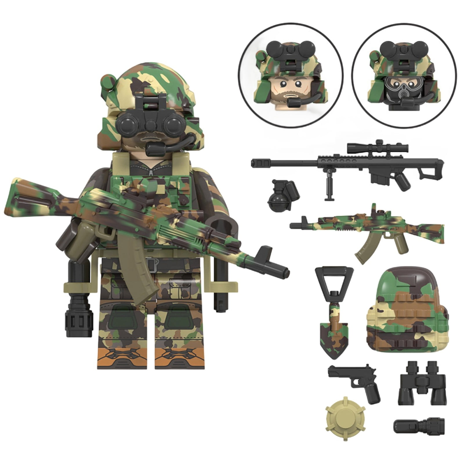 Fddxhl Military Minifigures Building Blocks Soldier Minifigure Set ...