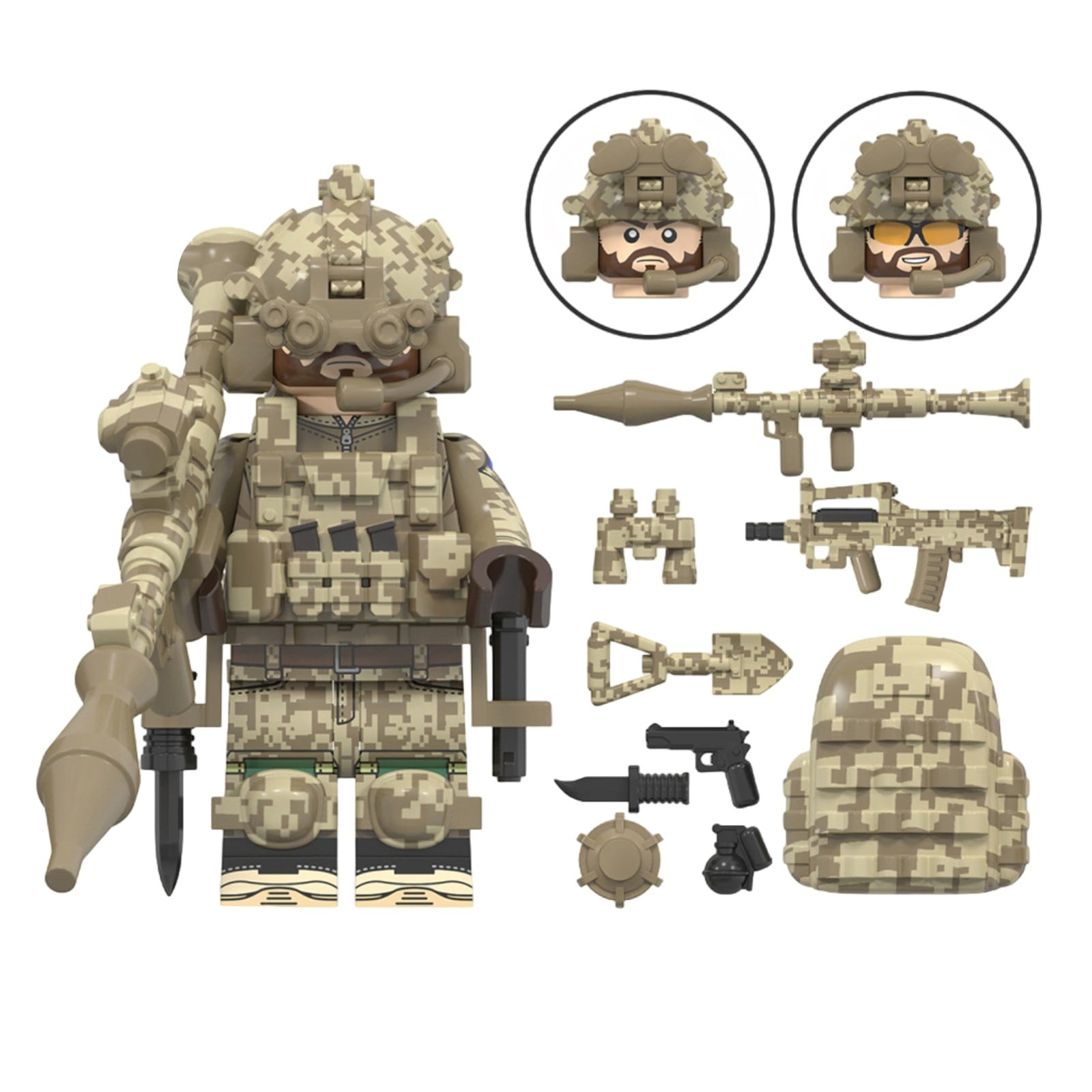 Fddxhl Military Minifigures Building Blocks Soldier Minifigure Set ...